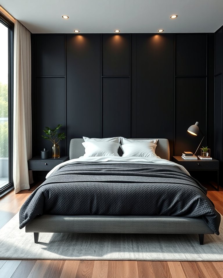 25 Black Accent Wall Bedroom Ideas for Drama