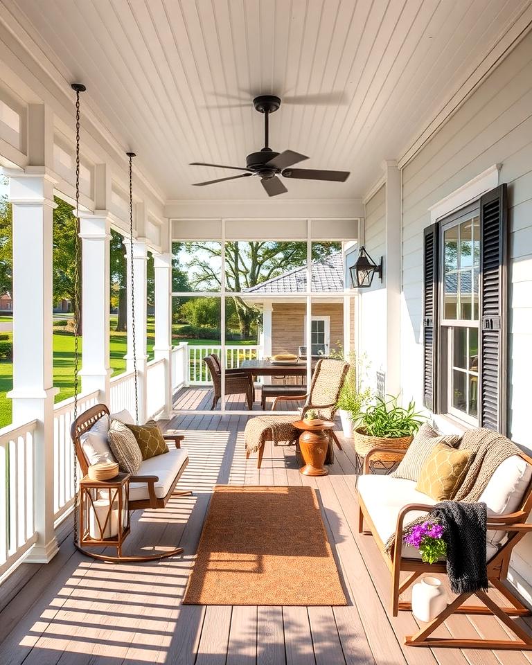 20 White Farmhouse With Wrap-around Porch Ideas