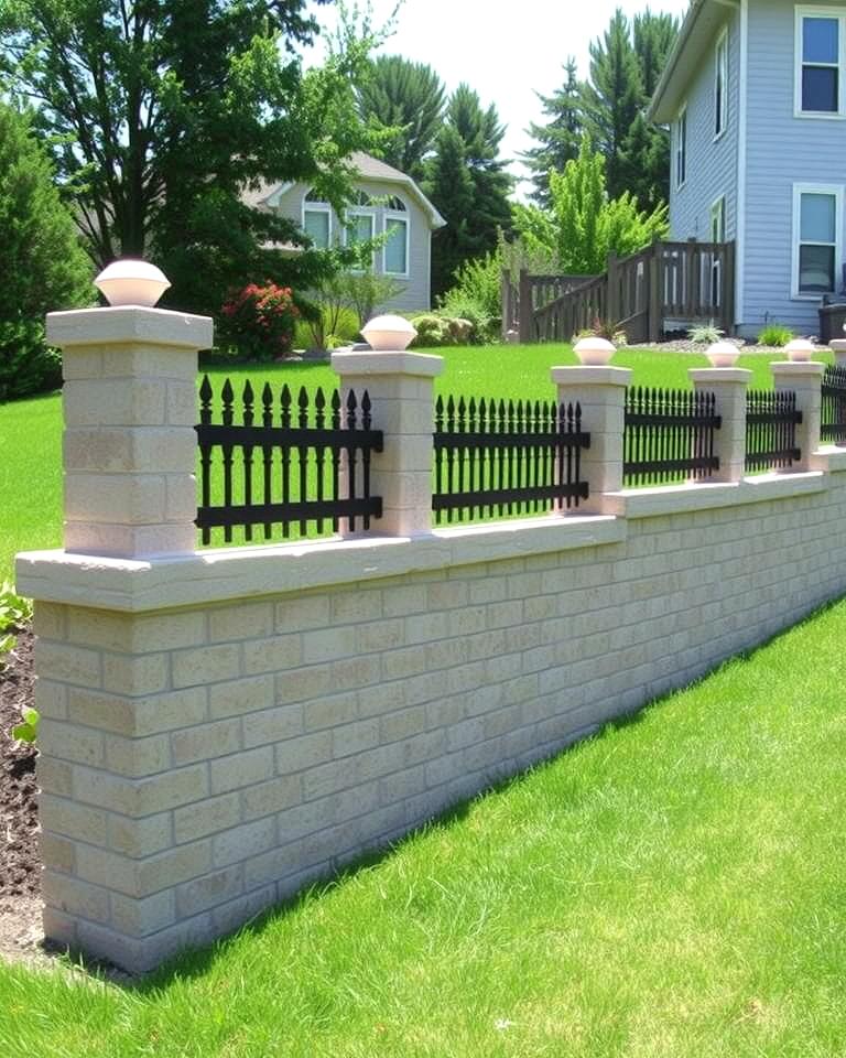 20 Concrete Block Fence Ideas for a Sturdy and Stylish Barrier