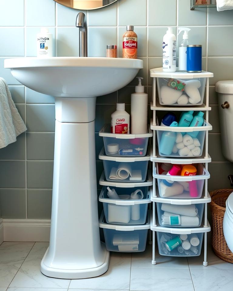 20 Pedestal Sink Storage Ideas for Organized Bathrooms