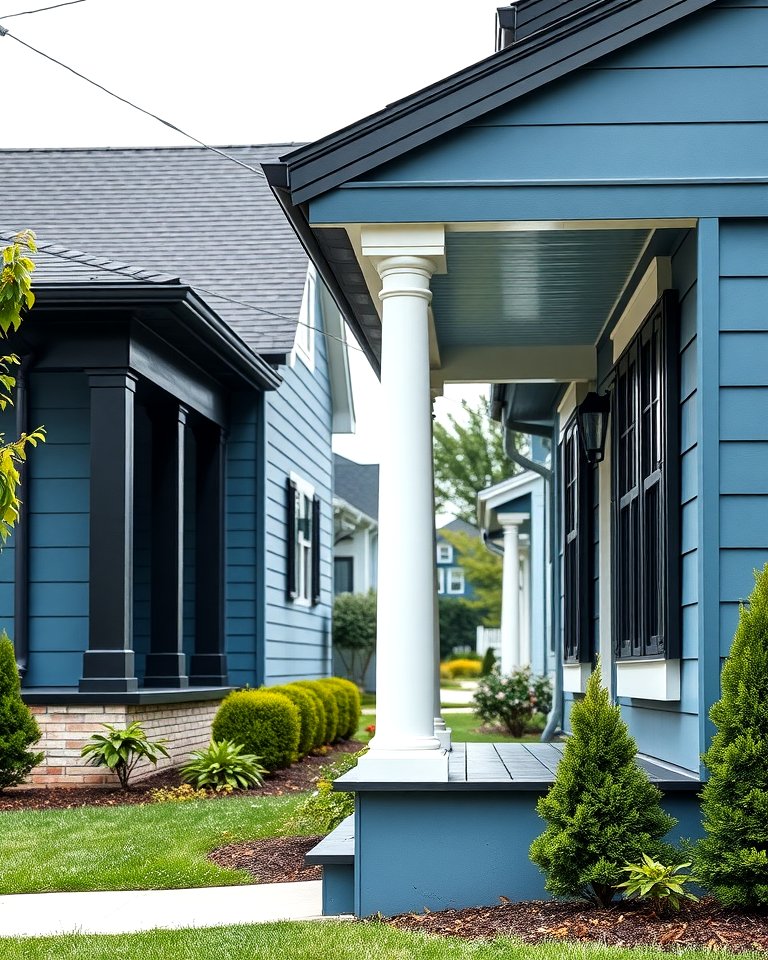 25 Blue House With Black Trim Ideas for a Striking Exterior