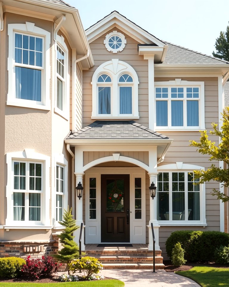 25 Exterior Taupe House Color Combinations for Modern Homes