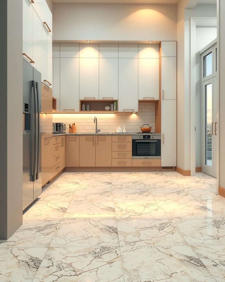 25 Marble Kitchen Floor Ideas for Timeless Elegance