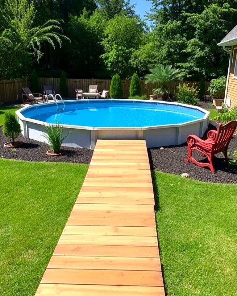 20 Above Ground Pool Walkway Ideas for Safety