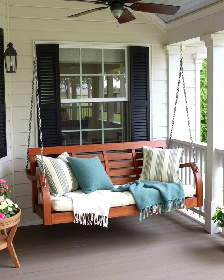 20 Front Porch Swing Ideas for a Cozy and Inviting Entrance