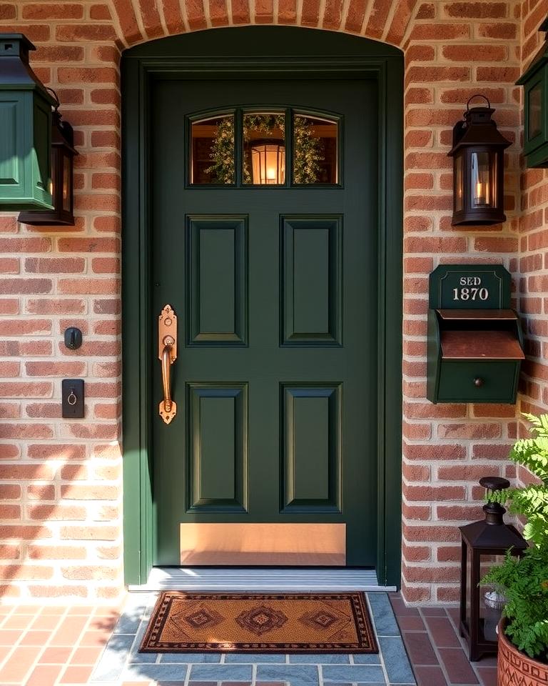20 Stunning Dark Green Front Door Ideas for Curb Appeal
