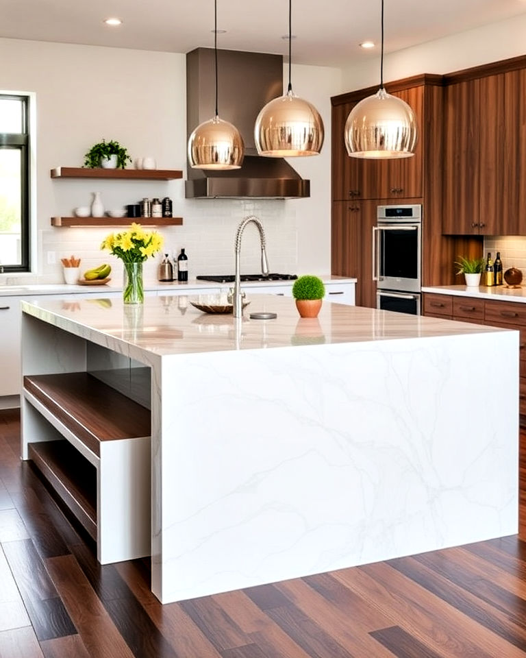 20 Stunning Waterfall Kitchen Island Ideas for a Modern Look