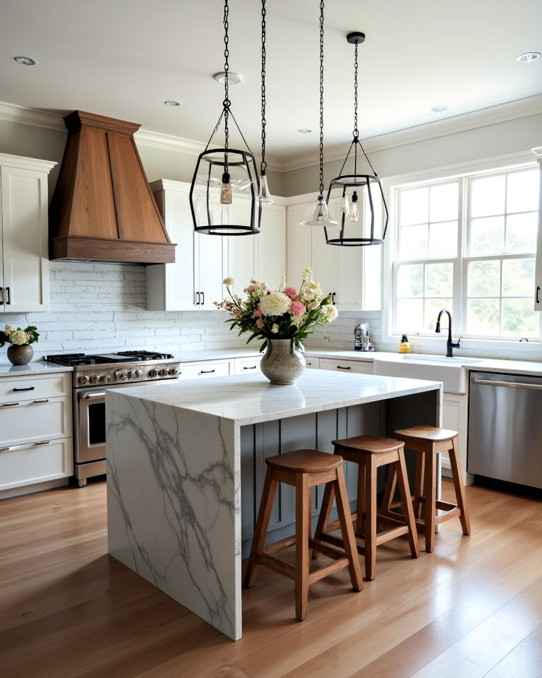 20 Stunning Waterfall Kitchen Island Ideas for a Modern Look