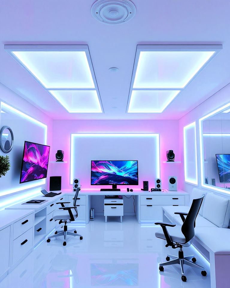 25 All White Gaming Setup Ideas for a Sleek Look