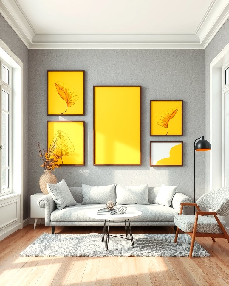 25 Grey and Yellow Living Room Ideas