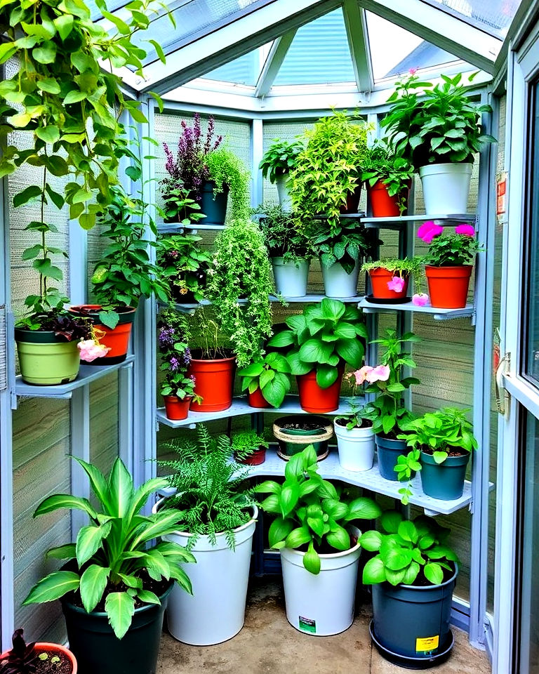 20 Innovative Corner Greenhouse Ideas for Gardeners