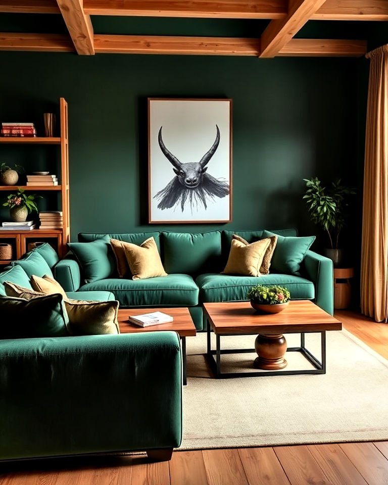 20 Emerald Green Sofa Living Room Ideas for Luxury