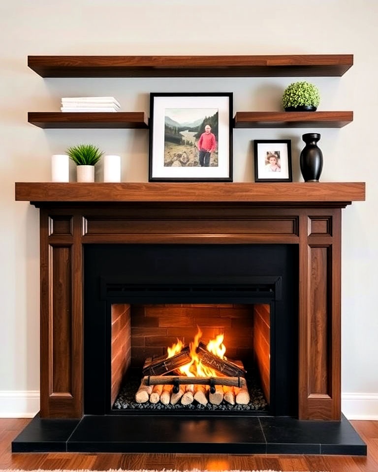 20 Fireplace Floating Shelves Design Ideas for Cozy Homes