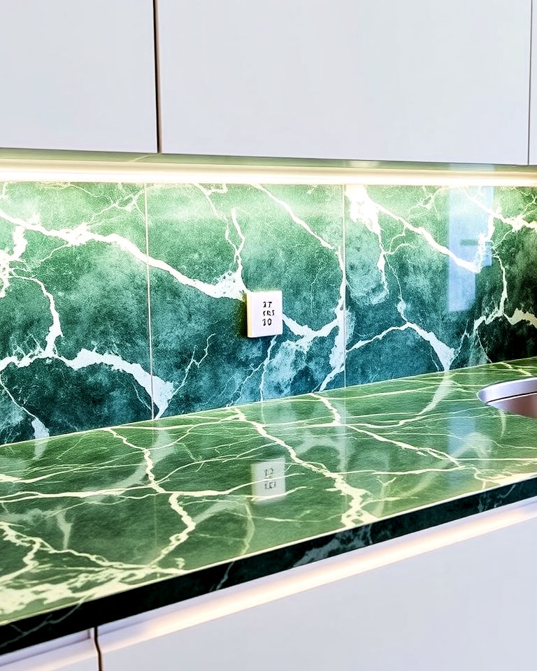 20 Green Marble Countertop Design Ideas for Kitchens