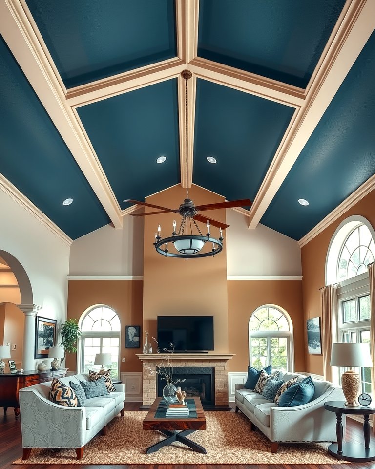 25 Stunning Living Room Vaulted Ceiling Design Ideas
