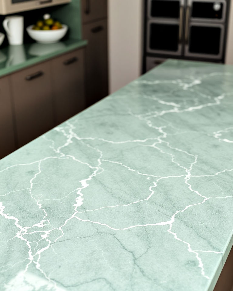 20 Green Marble Countertop Design Ideas for Kitchens