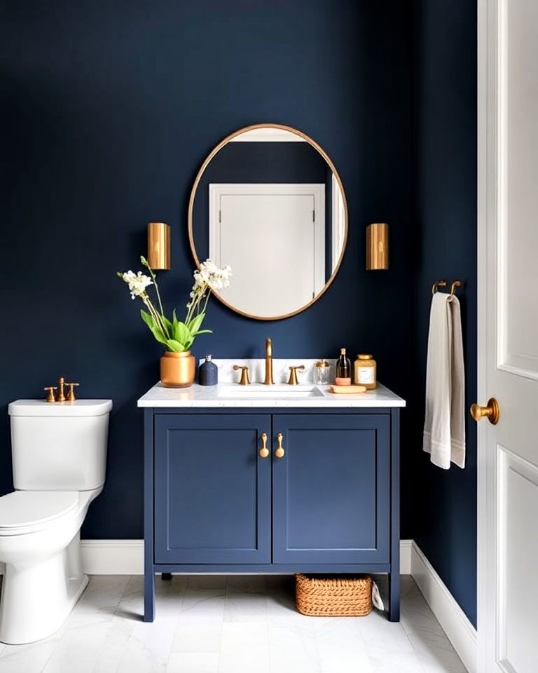 20 Navy Blue Powder Room Ideas for a Chic Look