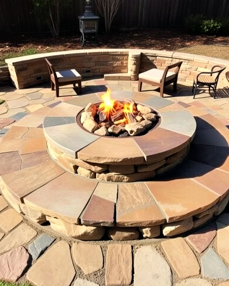 20 Flagstone Fire Pit Ideas for a Cozy Backyard