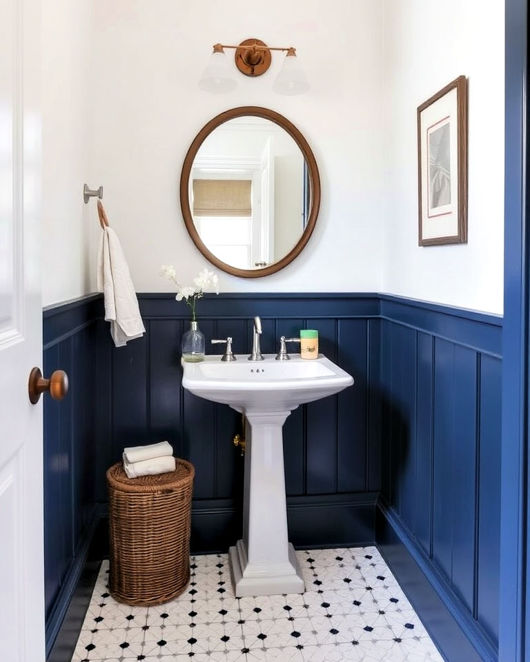 20 Navy Blue Powder Room Ideas for a Chic Look