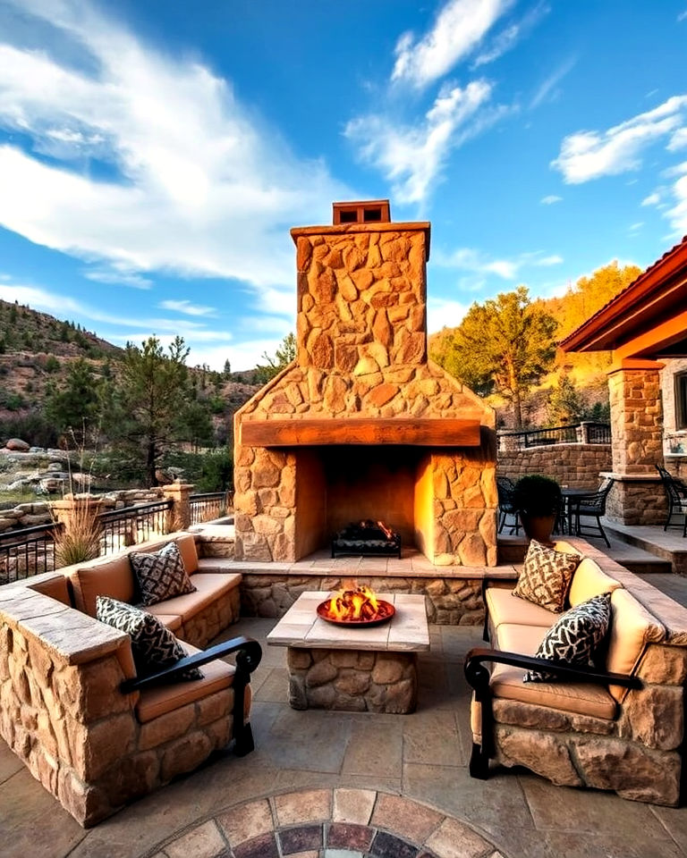 20 Rustic Outdoor Fireplace Ideas for Cozy Evenings