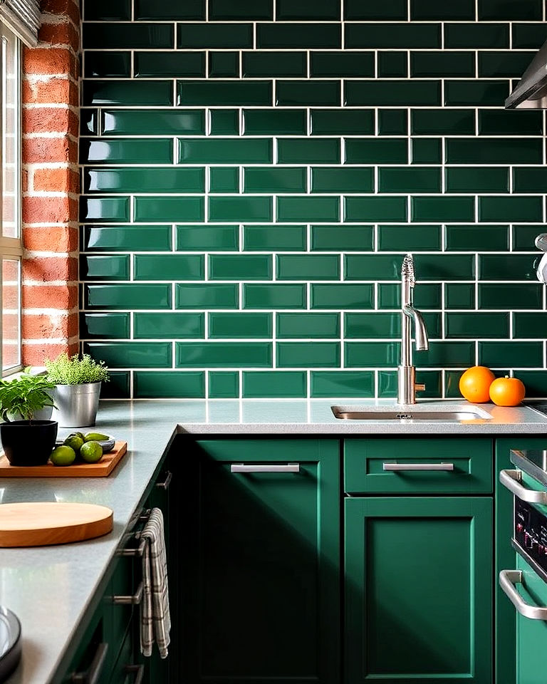 25 Chic Kitchen With Green Backsplash Ideas
