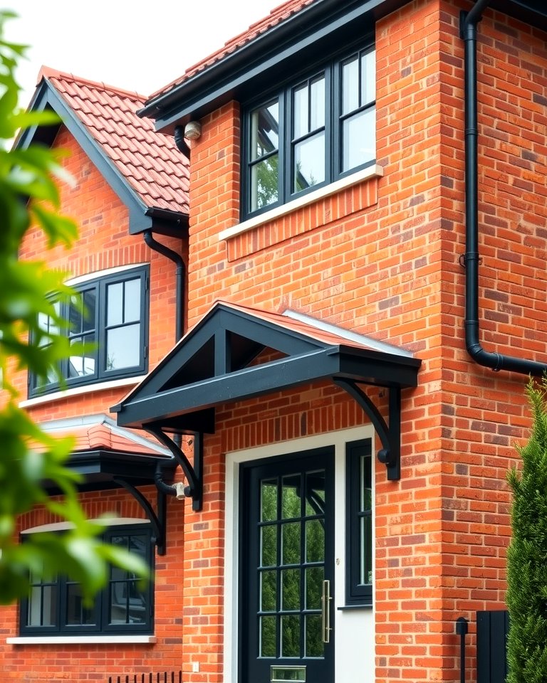 25 Red Brick House with Black Trim Design Ideas