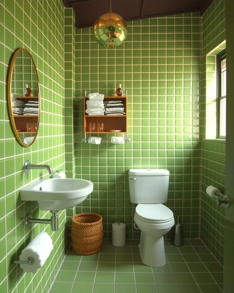30 Green Bathroom Tile Design Ideas for a Refreshing Oasis