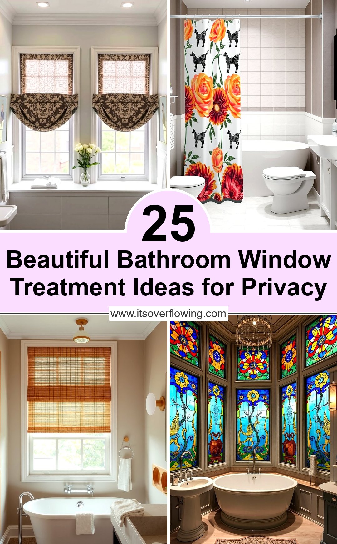 25 Beautiful Bathroom Window Treatment Ideas for Privacy
