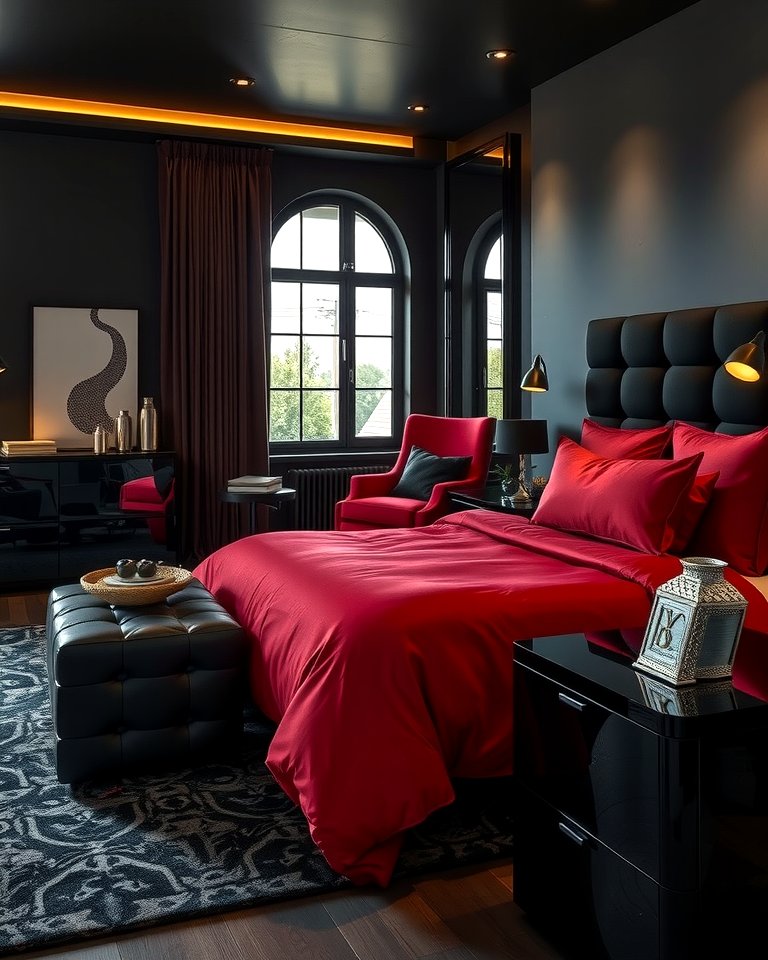 25 Red and Black Bedroom Ideas for a Dramatic Look