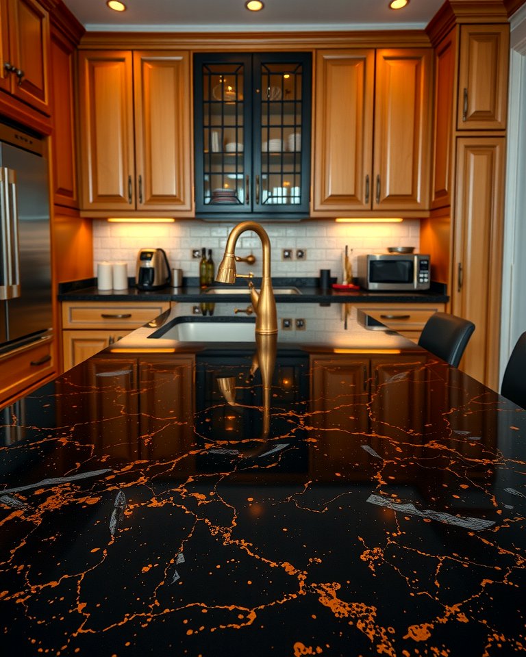 30 Sleek Black Granite Countertop Kitchen Designs for Luxury