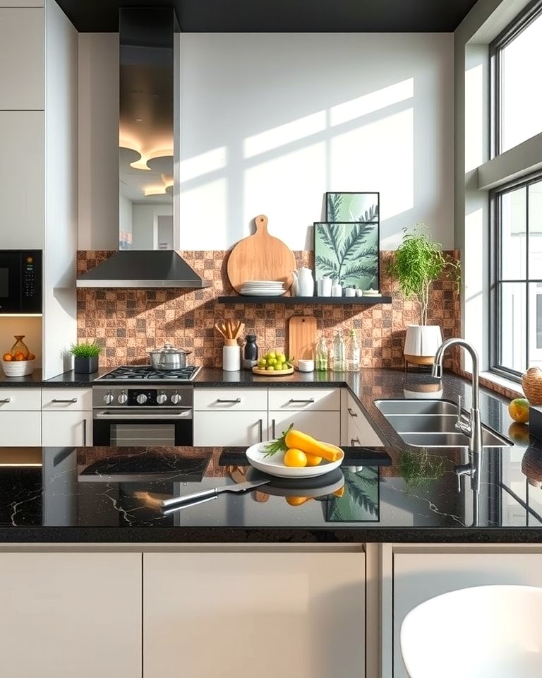 30 Sleek Black Granite Countertop Kitchen Designs for Luxury