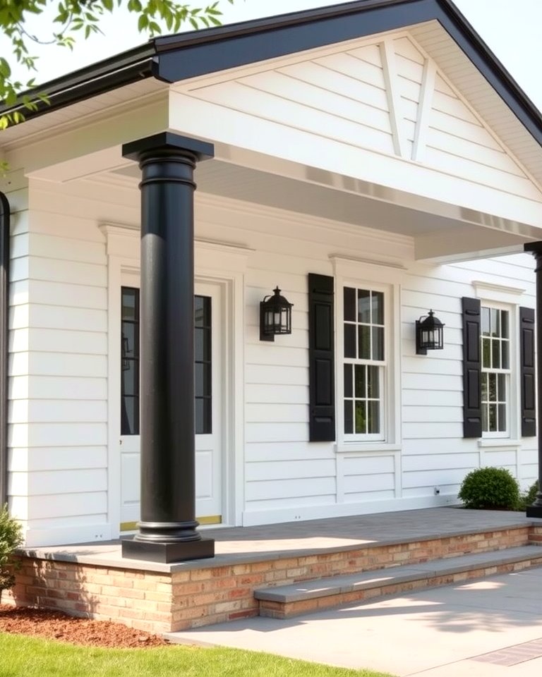 30 Single-Story White House Black Trim Exterior Inspirations