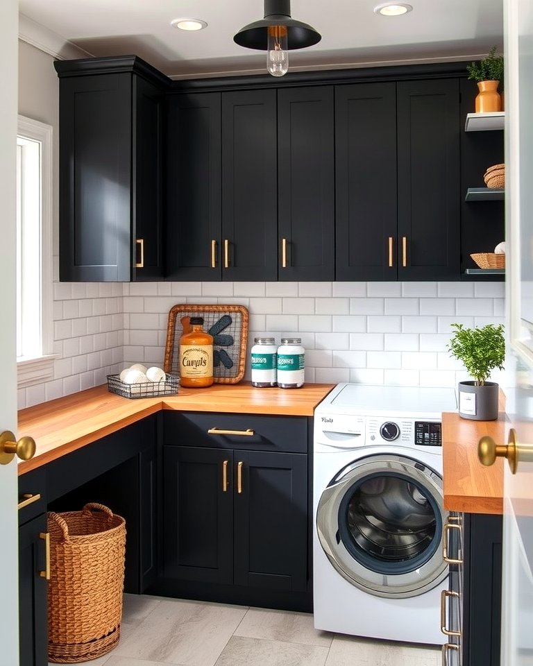 30 Stylish Black Laundry Room Ideas for a Modern Utility Space