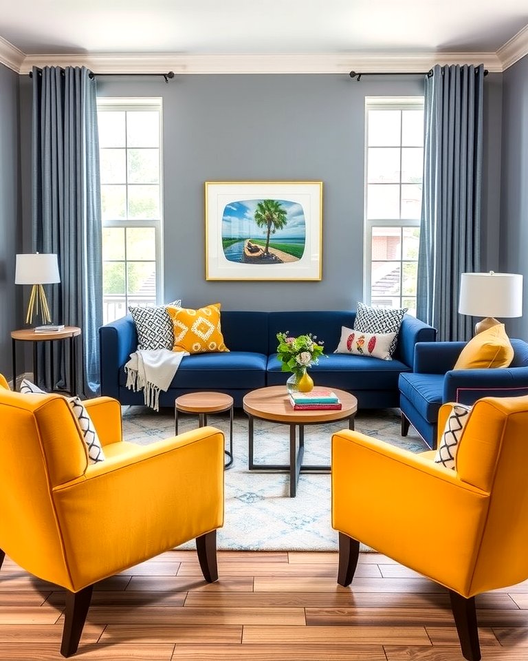 25 Yellow and Blue Living Room Ideas for a Fresh Look