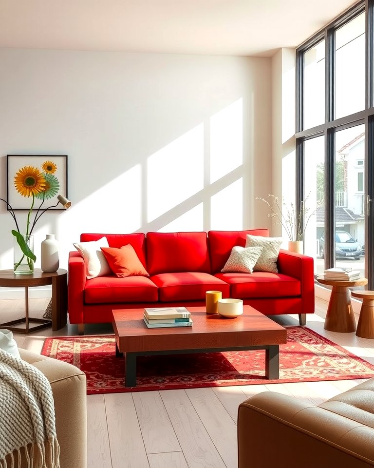 25 Red Couch Living Room Ideas to Make a Statement