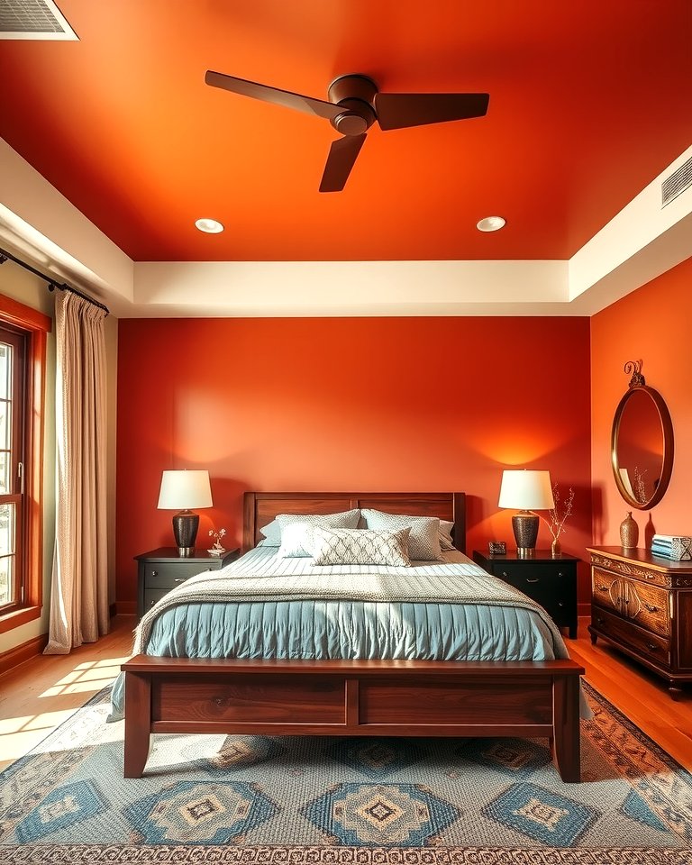 30 Warm Burnt Orange Bedroom Designs for Cozy Autumn Vibes