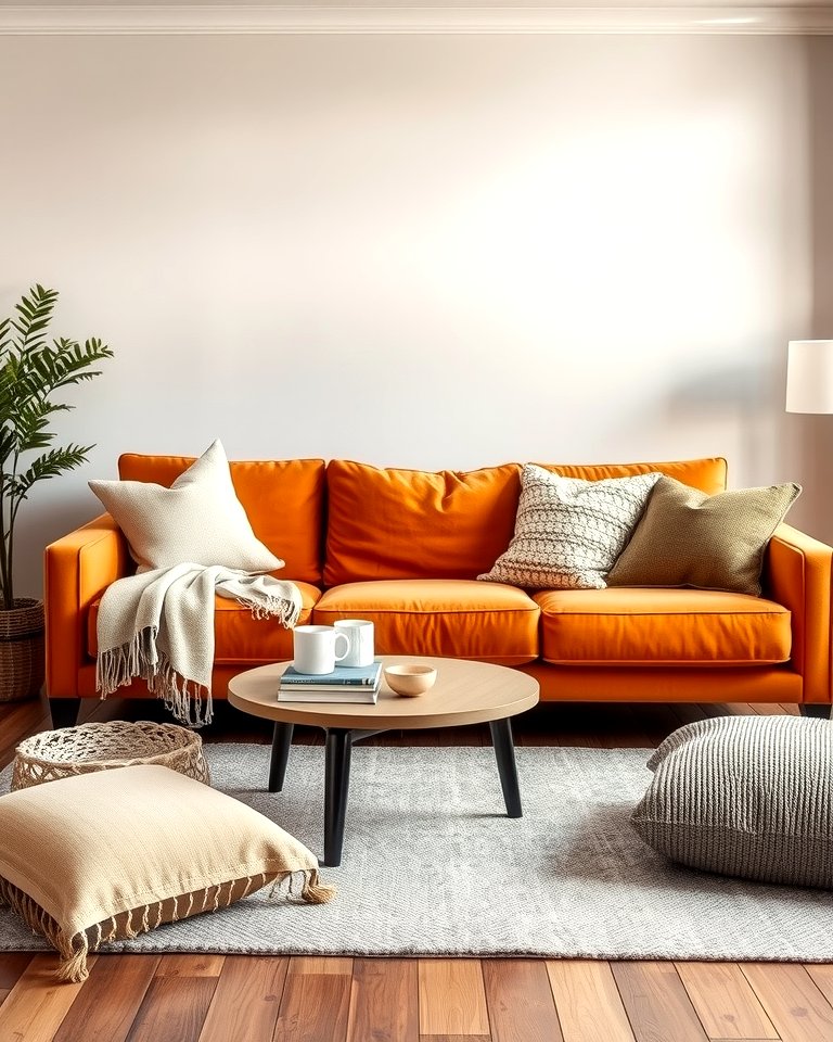 25 Orange Couch Living Room Ideas for a Vibrant Space