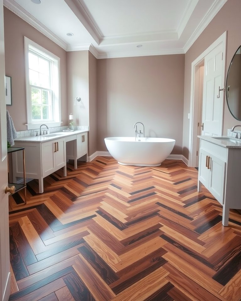 30 Wood Floor Ideas for Bathrooms: Warmth Meets Function