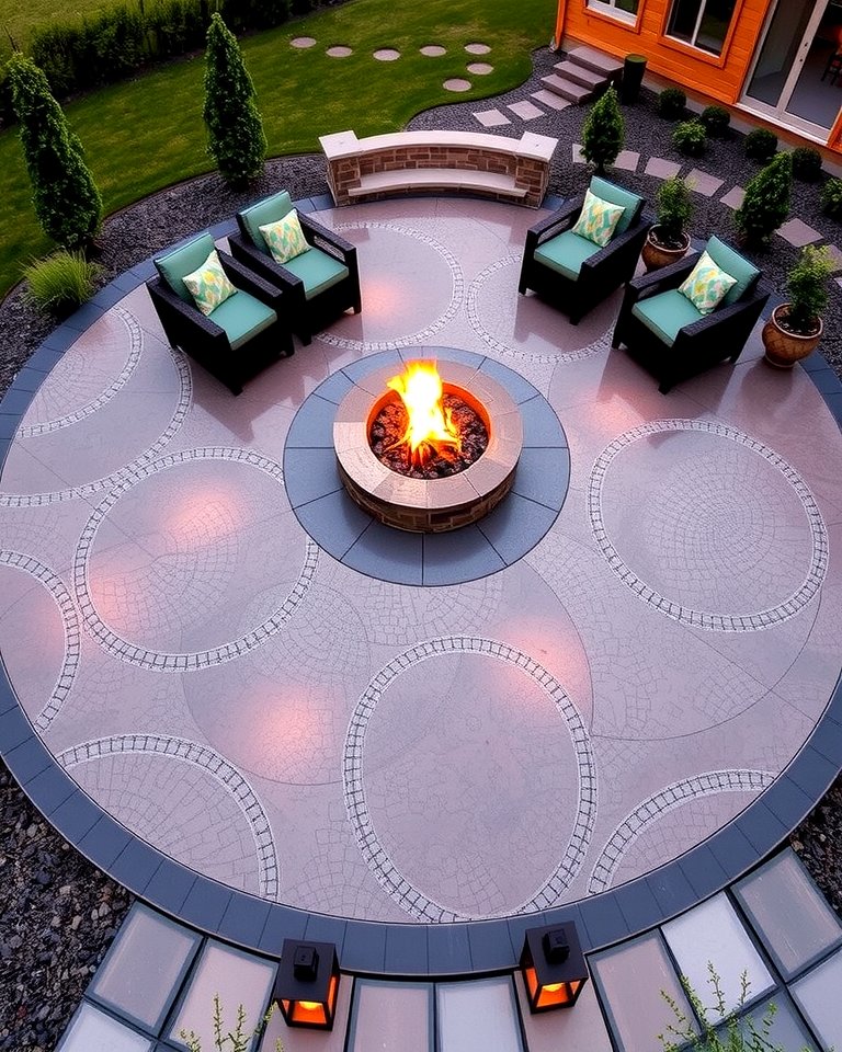 25 Stamped Concrete Patio With Fire Pit Ideas
