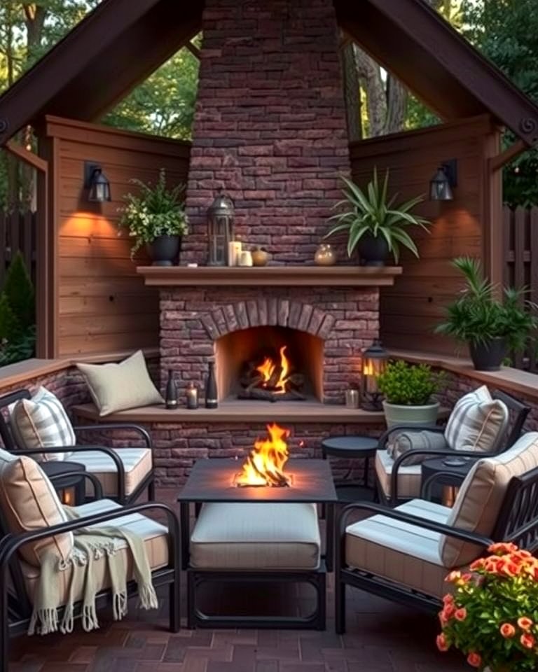 25 Outdoor Corner Fireplace Ideas for Cozy Nights