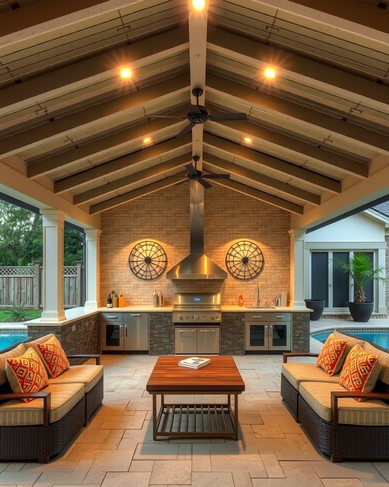 30 Pool House with Outdoor Kitchen Designs for Entertaining