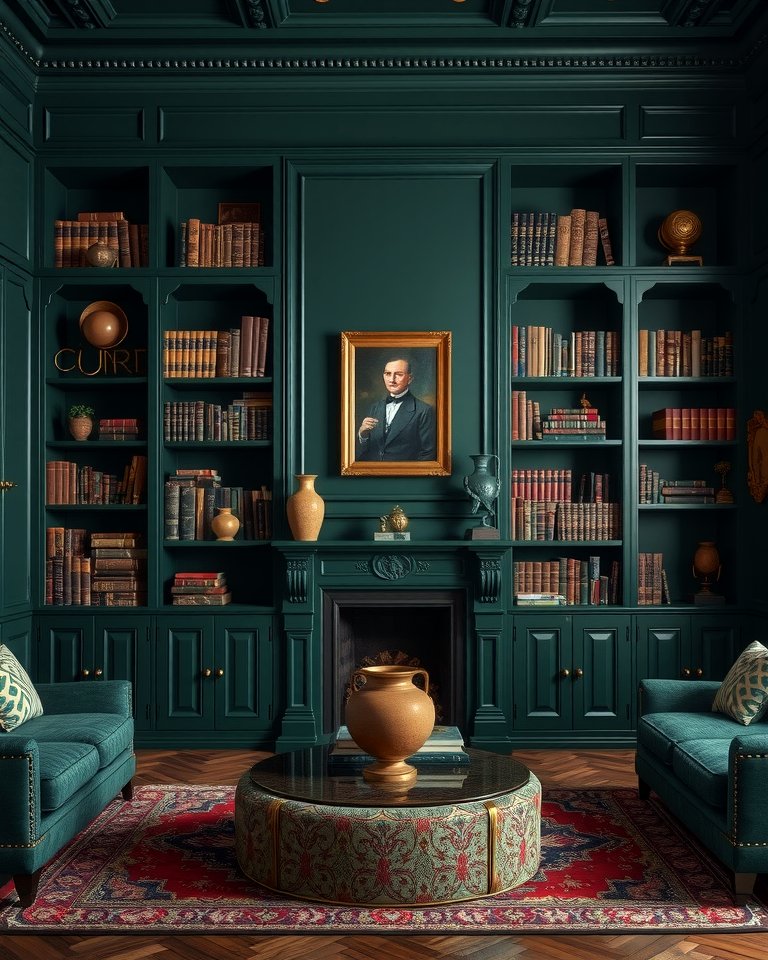 25 Victorian Dark Green Living Room Ideas for Drama