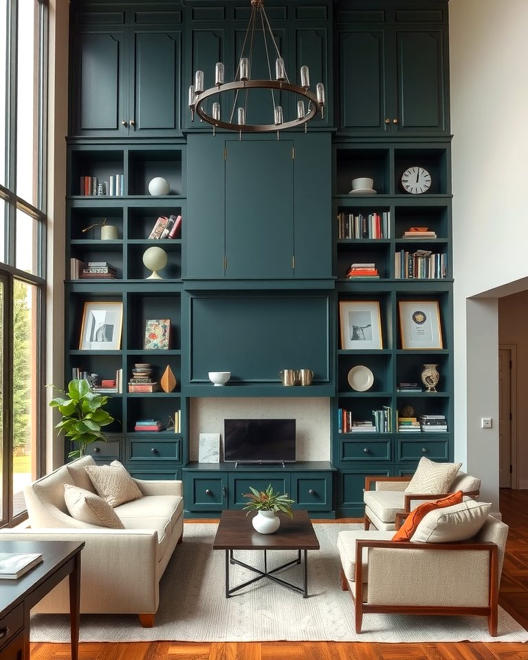 30 Rich Dark Green Living Room Designs for Cozy Elegance