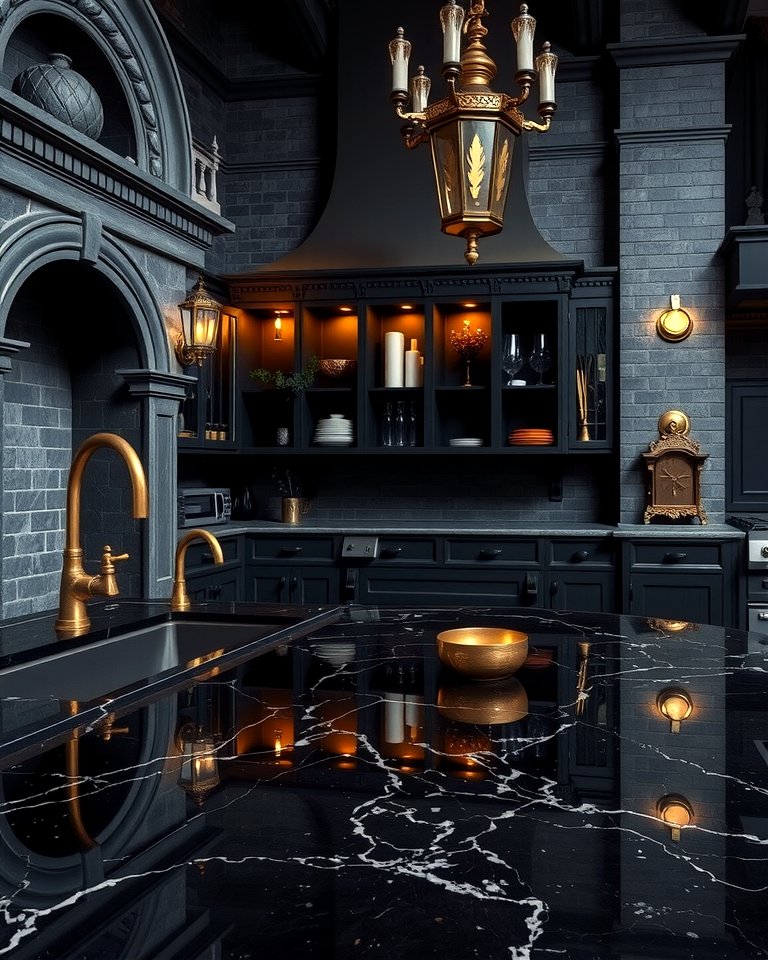 30 Gothic Kitchen Ideas for Dramatic Dark Aesthetic Spaces