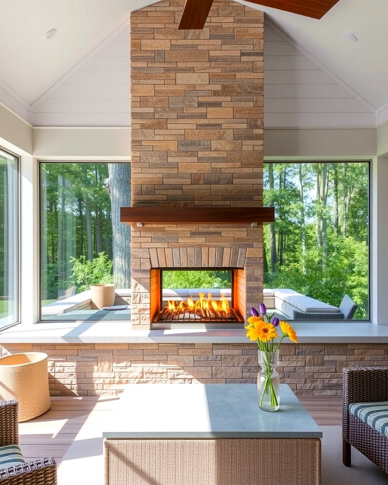 25 Screened-in Porch With Fireplace Ideas for Cozy Evenings