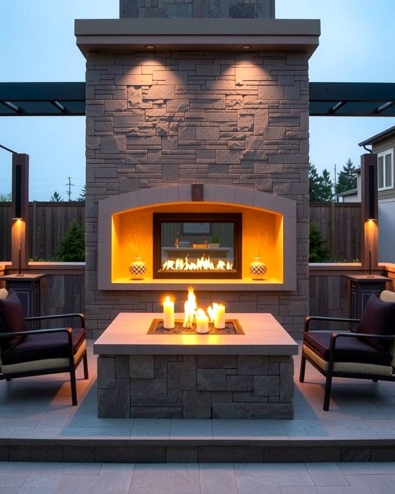 25 Outdoor Corner Fireplace Ideas for Cozy Nights