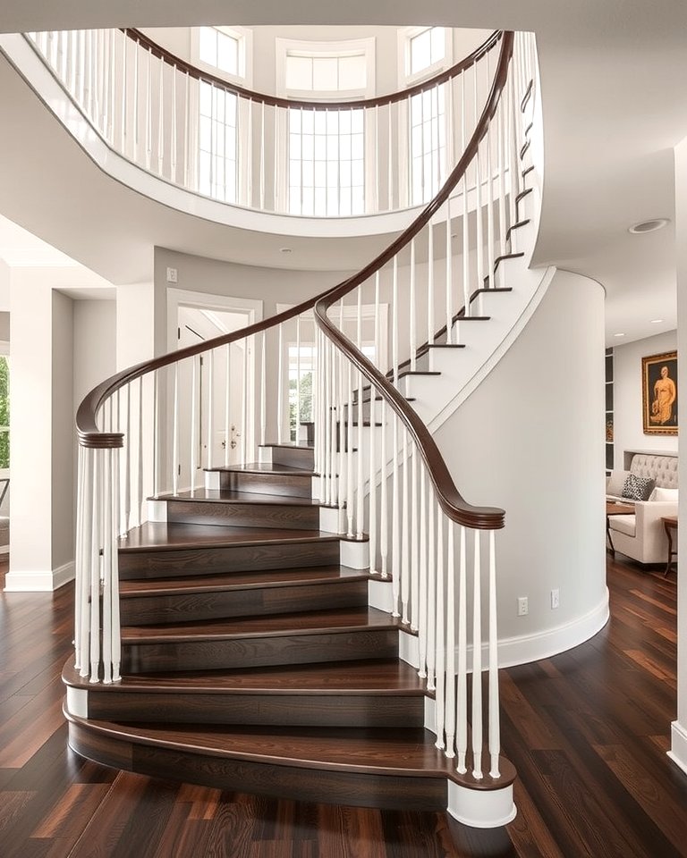 30 Elegant Curved Staircase Designs to Elevate Your Home's Style