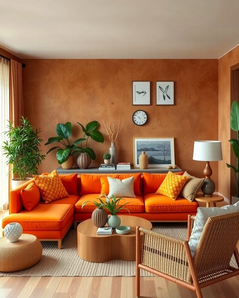 25 Orange Couch Living Room Ideas for a Vibrant Space