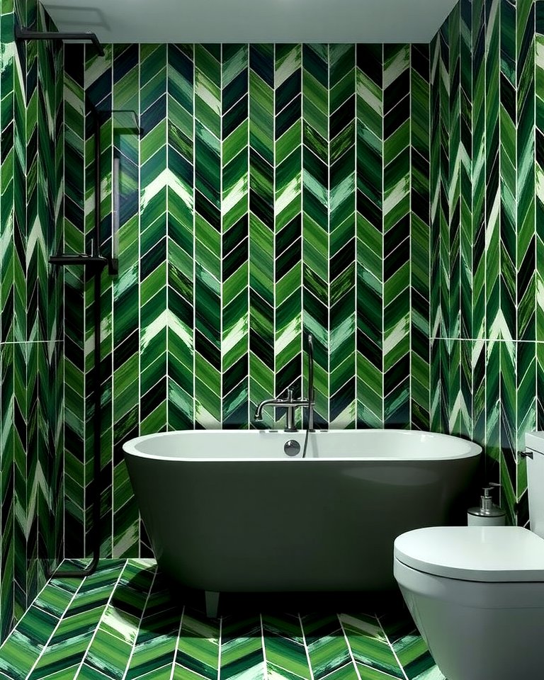 30 Green Bathroom Tile Design Ideas for a Refreshing Oasis