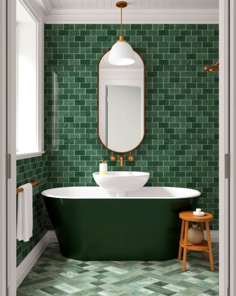 30 Green Bathroom Tile Design Ideas for a Refreshing Oasis